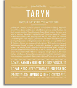 Taryn | Name Art Print – Name Stories