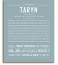 Taryn Personalized Name Meaning Art Prints – Name Stories