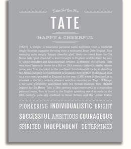 Tate | Name Art Print – Name Stories