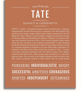 Tate | Name Art Print – Name Stories