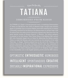 Tatiana | Name Art Print - Personalized Custom Gifts – Name Stories