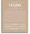 Tatiana Personalized Name Meaning Art Prints – Name Stories