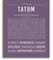 Tatum Personalized Name Meaning Art Prints – Name Stories