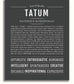 Tatum Personalized Name Meaning Art Prints – Name Stories