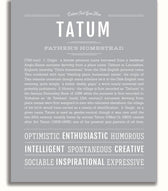Tatum (female) | Name Art Print – Name Stories