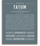 Tatum (female) | Name Art Print – Name Stories