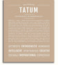Tatum (female) | Name Art Print – Name Stories