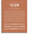 Tatum (female) | Name Art Print – Name Stories