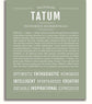 Tatum (female) | Name Art Print – Name Stories