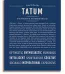 Tatum (female) | Name Art Print – Name Stories