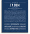 Tatum (female) | Name Art Print – Name Stories