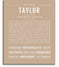 Taylor Personalized Name Meaning Art Prints – Name Stories