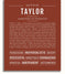 Taylor Personalized Name Meaning Art Prints – Name Stories