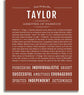 Taylor Personalized Name Meaning Art Prints – Name Stories