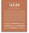 Taylor Personalized Name Meaning Art Prints – Name Stories
