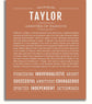 Taylor Personalized Name Meaning Art Prints – Name Stories