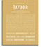 Taylor Personalized Name Meaning Art Prints – Name Stories