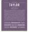 Taylor Personalized Name Meaning Art Prints – Name Stories