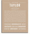 Taylor Personalized Name Meaning Art Prints – Name Stories