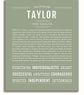 Taylor Personalized Name Meaning Art Prints – Name Stories
