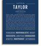 Taylor Personalized Name Meaning Art Prints – Name Stories