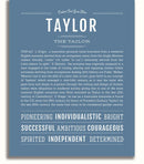 Taylor (male) | Name Art Print – Name Stories
