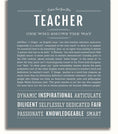 Teacher Personalized Name Meaning Art Prints – Name Stories