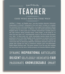 Teacher Personalized Name Meaning Art Prints – Name Stories
