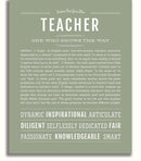 Teacher Personalized Name Meaning Art Prints – Name Stories