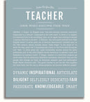 Teacher Personalized Name Meaning Art Prints – Name Stories