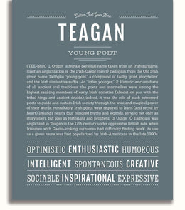Teagan (female) | Name Art Print – Name Stories