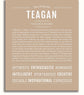 Teagan Personalized Name Meaning Art Prints – Name Stories