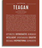 Teagan (female) | Name Art Print – Name Stories