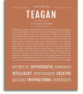 Teagan (female) | Name Art Print – Name Stories