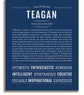 Teagan Personalized Name Meaning Art Prints – Name Stories