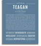 Teagan Personalized Name Meaning Art Prints – Name Stories