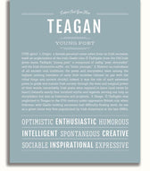 Teagan Personalized Name Meaning Art Prints – Name Stories