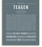 Teagen Personalized Name Meaning Art Prints – Name Stories