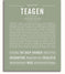 Teagen Personalized Name Meaning Art Prints – Name Stories