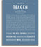 Teagen Personalized Name Meaning Art Prints – Name Stories