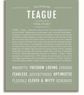 Teague | Name Art Print – Name Stories