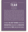 Teah Personalized Name Meaning Art Prints – Name Stories