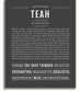 Teah Personalized Name Meaning Art Prints – Name Stories