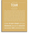 Teah Personalized Name Meaning Art Prints – Name Stories