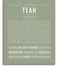 Teah Personalized Name Meaning Art Prints – Name Stories
