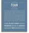 Teah Personalized Name Meaning Art Prints – Name Stories