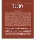 Teddy Personalized Name Meaning Art Prints – Name Stories