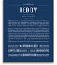 Teddy Personalized Name Meaning Art Prints – Name Stories