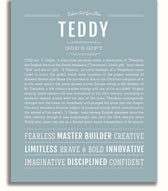 Teddy Personalized Name Meaning Art Prints – Name Stories