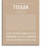 Teegan | Name Art Print – Name Stories